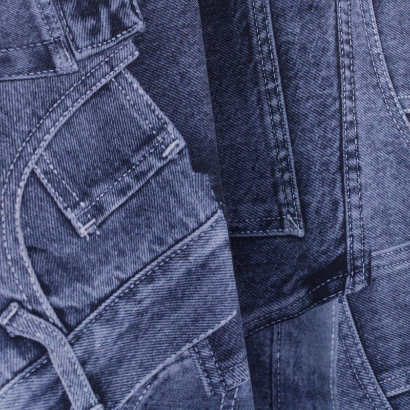 Patchwork Denim Fabric - Etsy