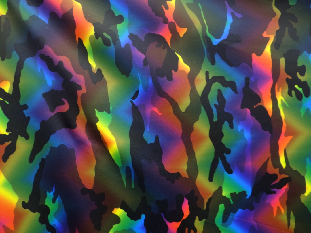 Rainbow Camouflage || 4 Way Stretch Spandex || Sold by the Yard, 58"/60 ...