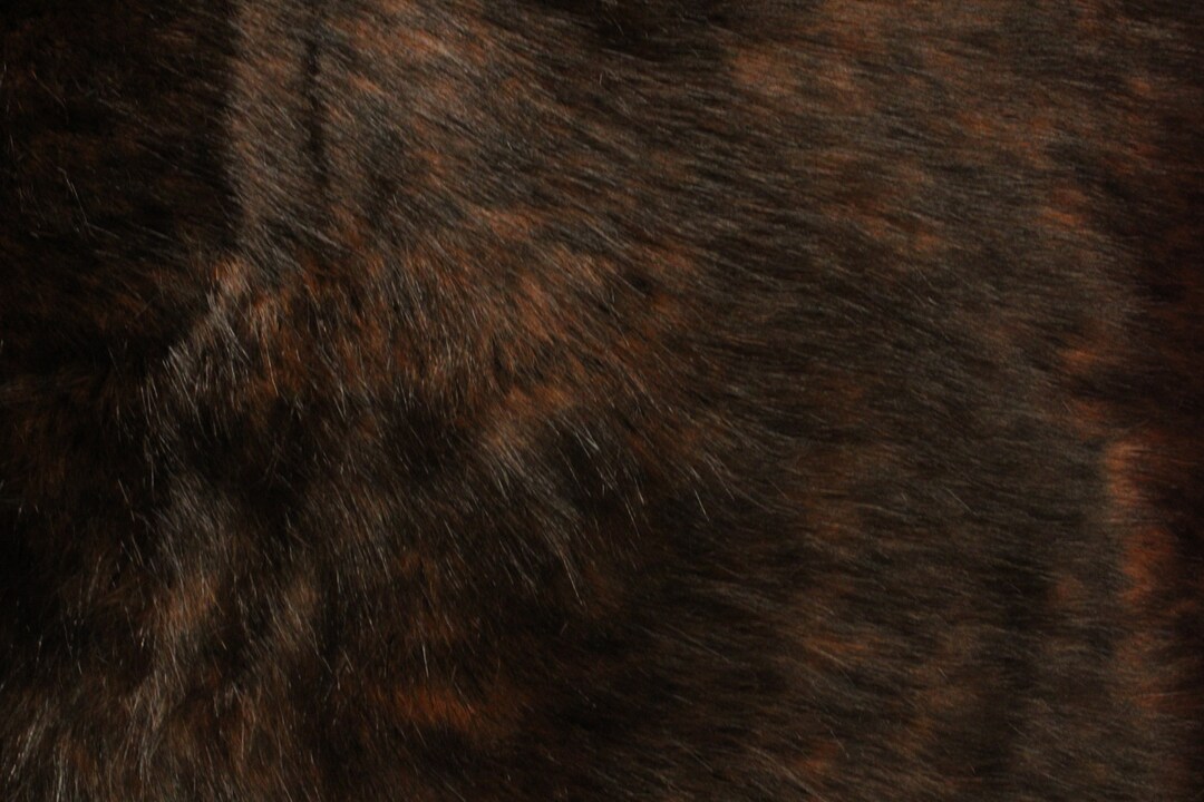 Ultra Thick Faux Shag Fur Wolf Fur Black and Brown Sold by the Yard, 58 ...