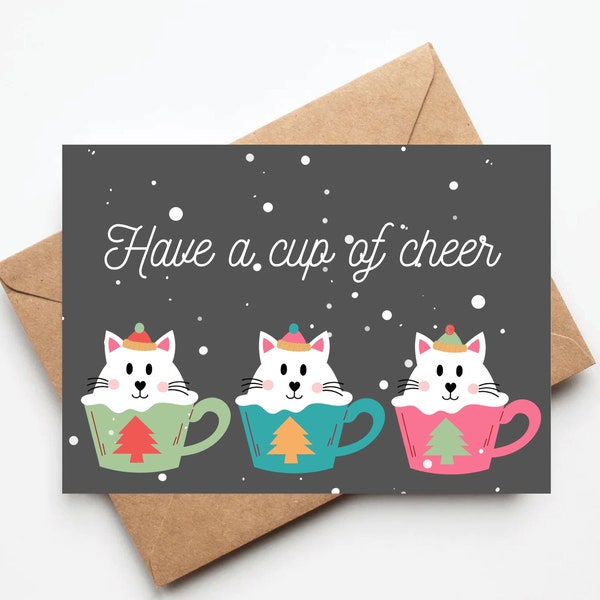Cat Christmas Cards - Etsy