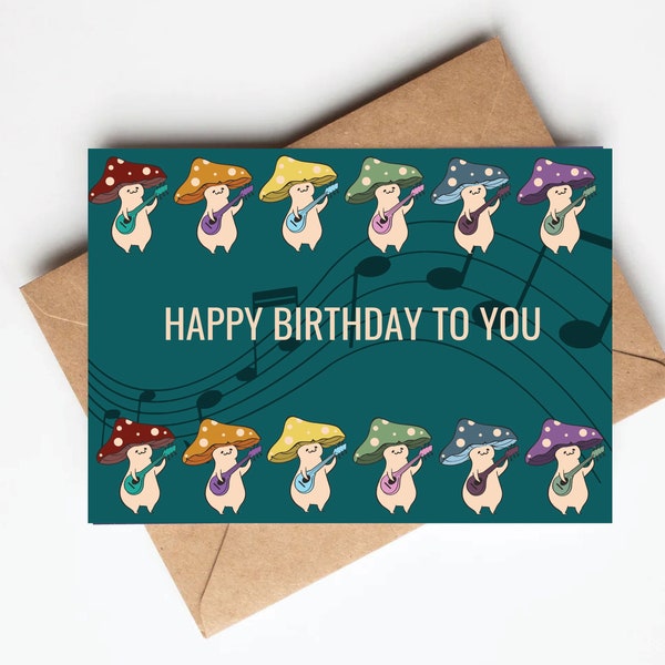 Mushroom Birthday Card - Etsy