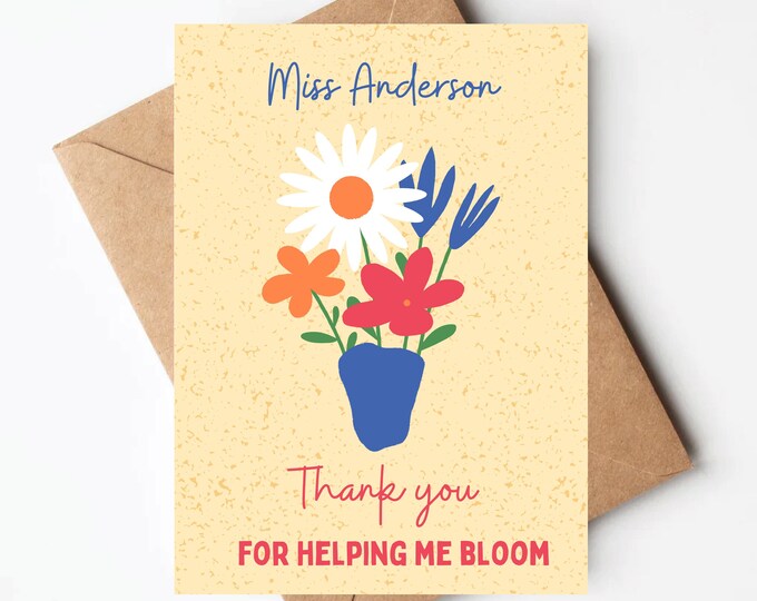 Thank You Cute Card With Cute Cute Rainbow Design and Name Gift Card ...