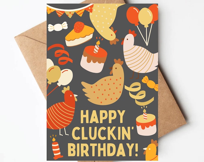 Birthday Chickens Card, Funny Card, Birthday Card for Bestie, Best ...