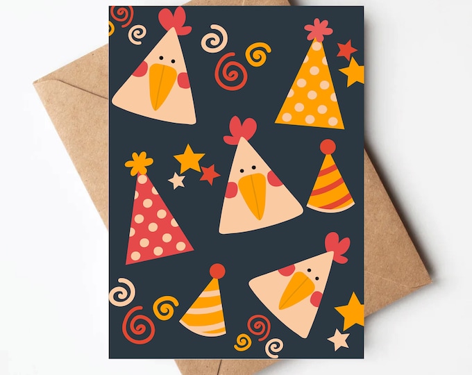 Birthday Chickens Card, Funny Card, Birthday Card for Bestie, Best ...
