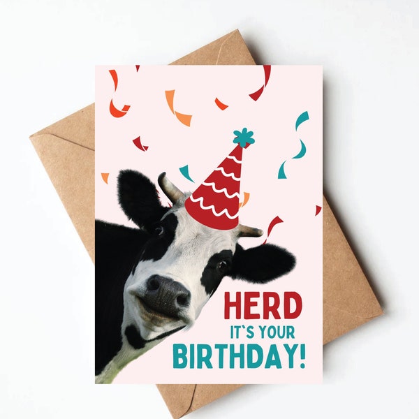 Cow Card - Etsy