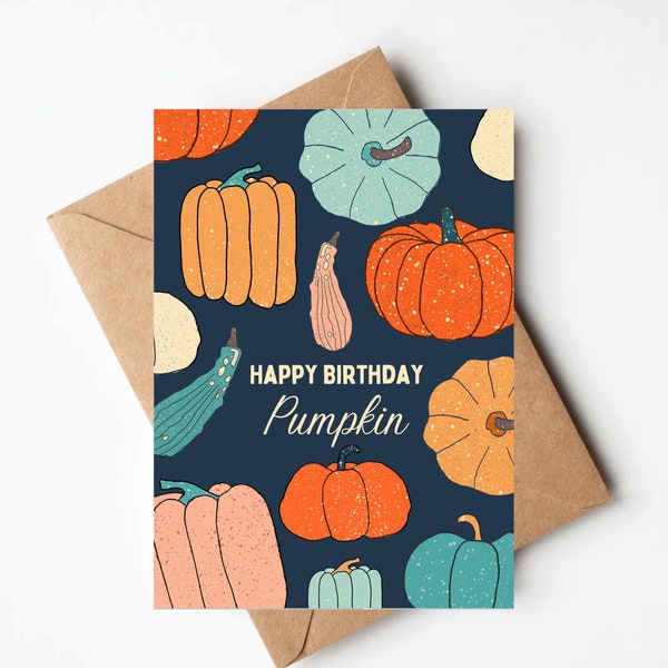 Autumn Birthday Card - Etsy