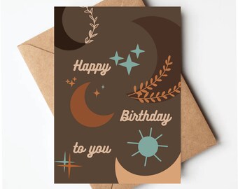 Sun and Moon Birthday Card - Etsy
