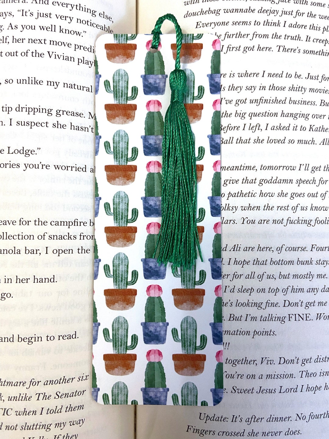 Watercolor Cactus Bookmark, Cute Plant Bookmark, Colorful Cactus ...