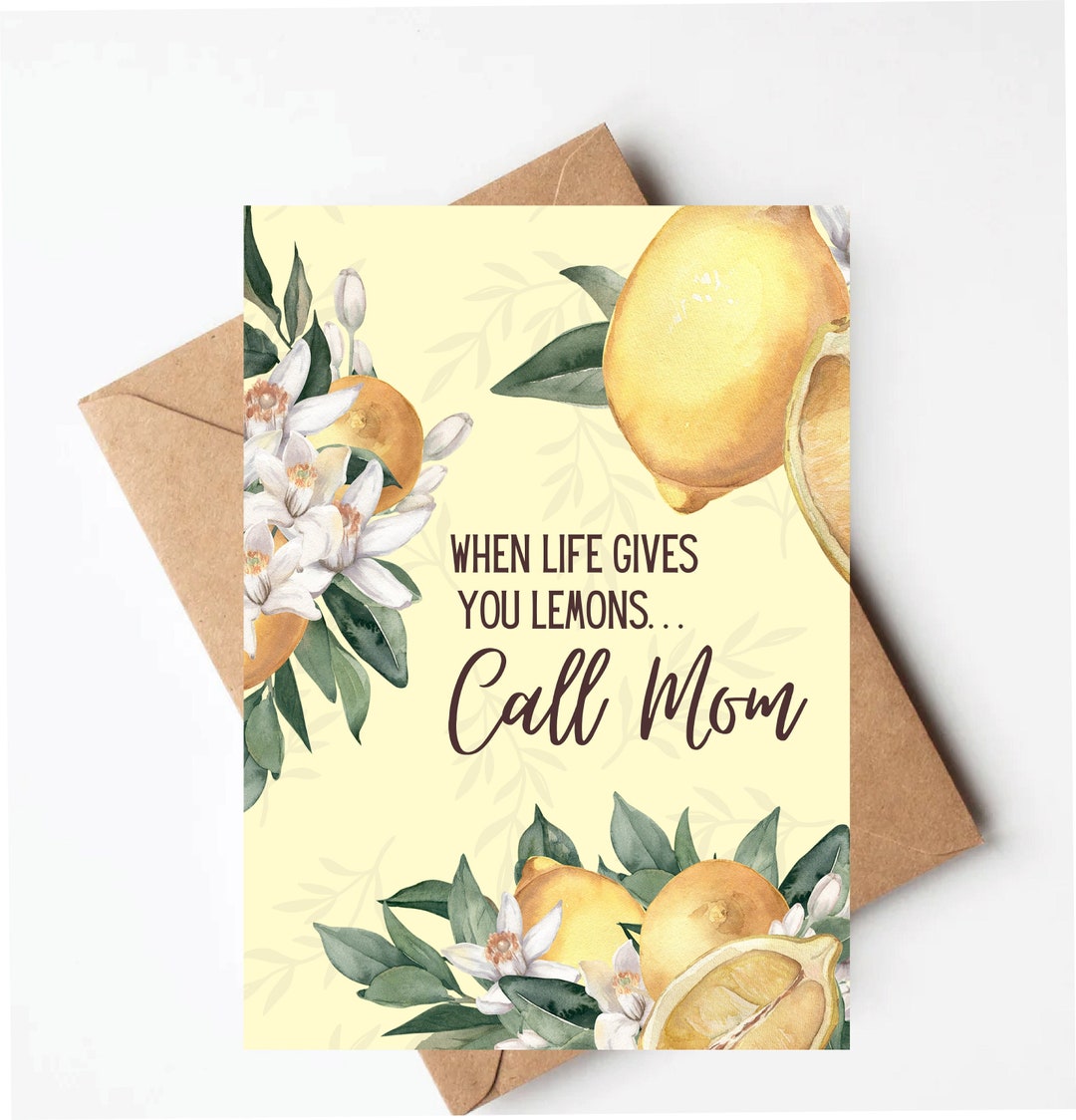 Lemon Mothers Day Card, Pretty Mothers Day Card, Sentimental Mothers ...