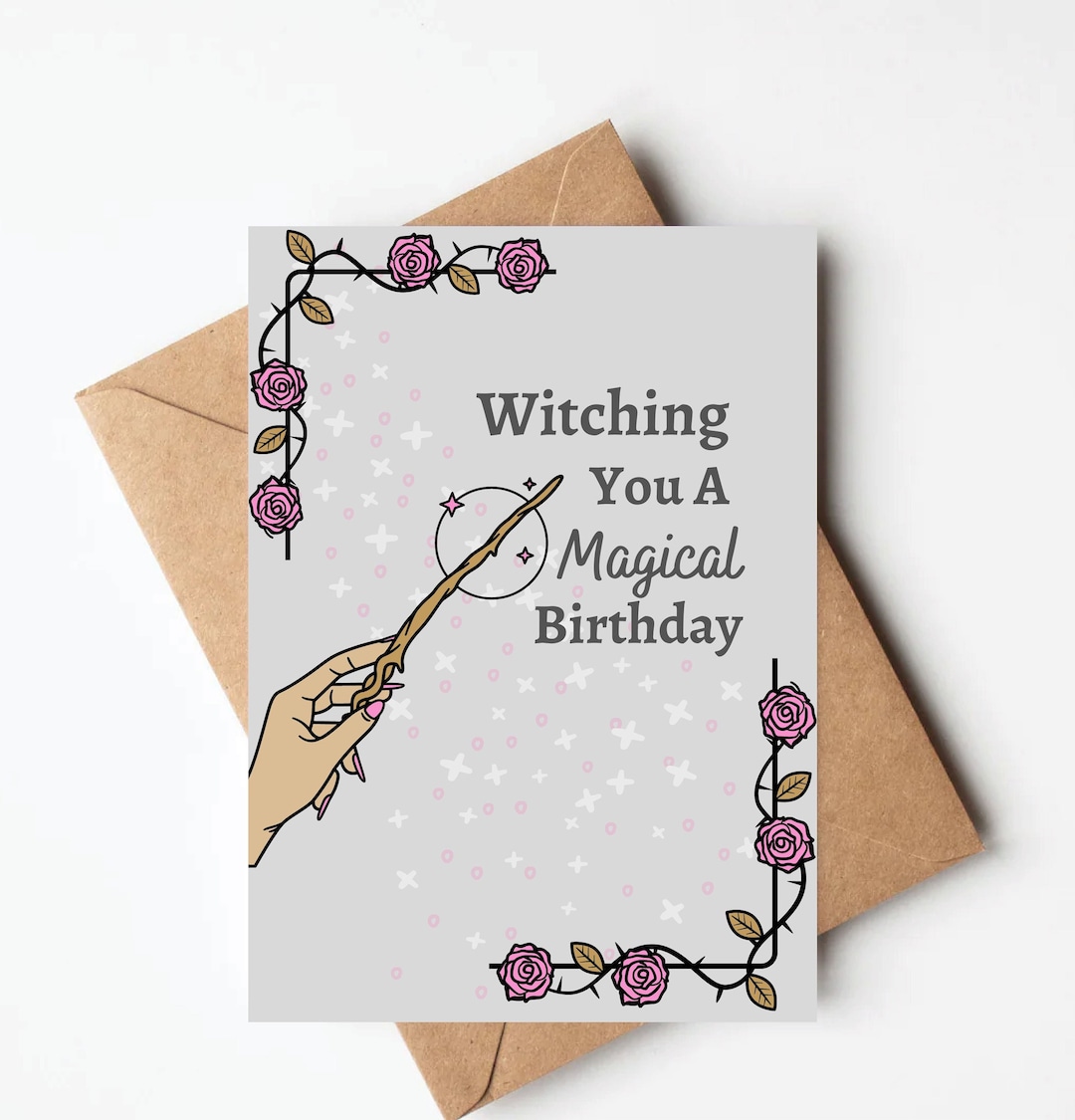 Witchy Birthday Card, Enchanted Birthday Card, Magical Birthday Card ...