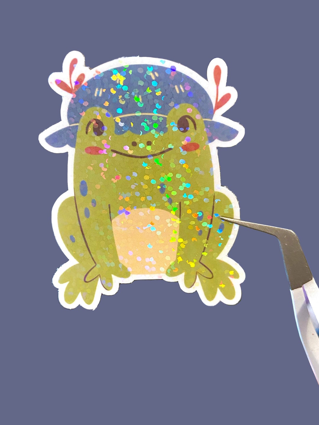 Holographic Frog Sticker, Cute Frog Sticker, Cottagecore Stickers ...