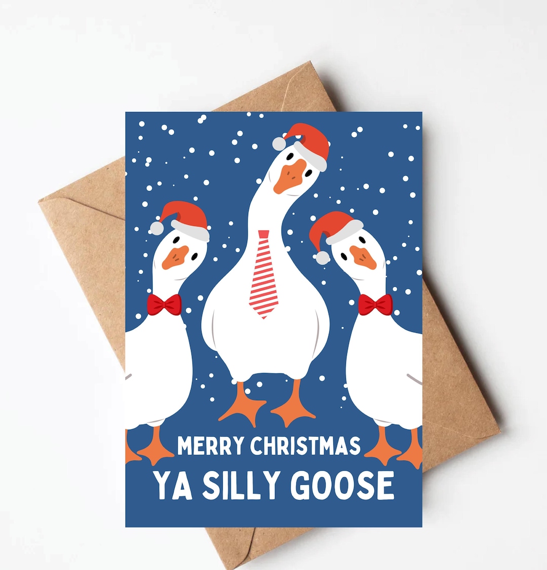Silly Goose Christmas Card, Funny Goose Christmas Card, Happy Holidays ...