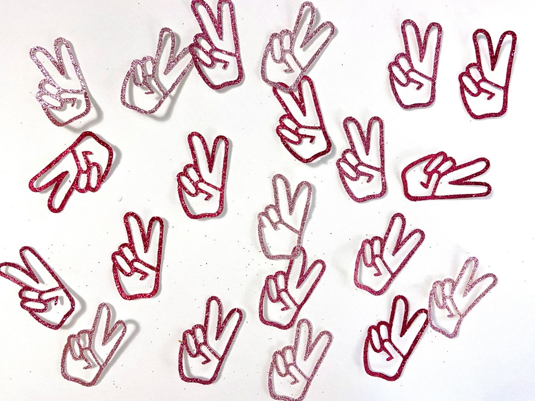 200 Pieces of Pink Peace Sign Confetti, Peace Sign Birthday Decorations ...