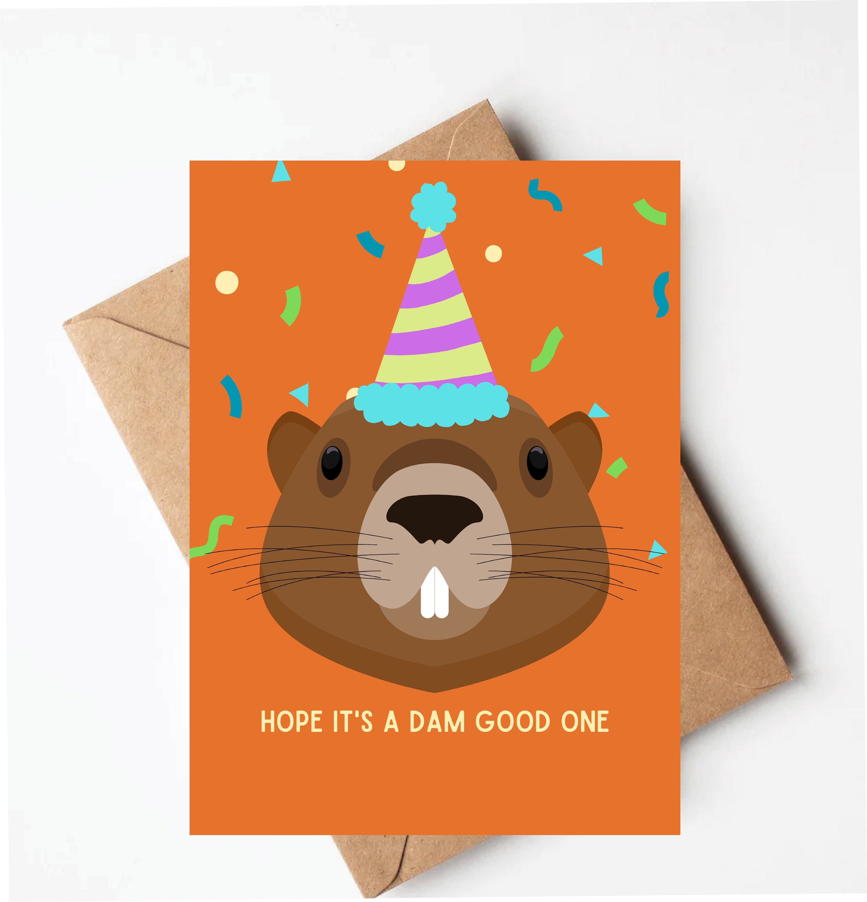 Funny Beaver Birthday Card Dam Good Birthday Funny Animal - Etsy