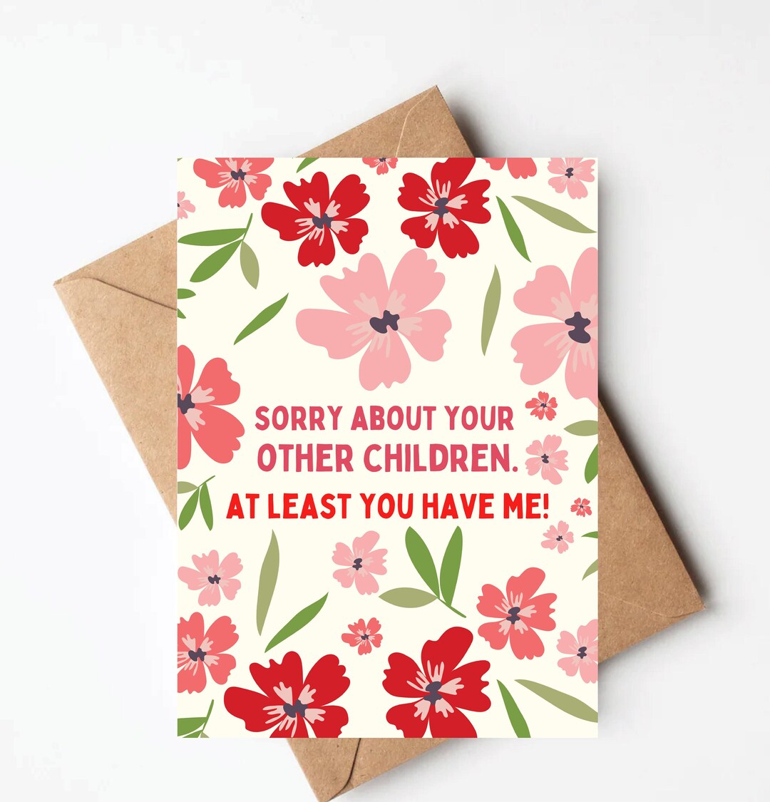 Sarcastic Mother's Day Card From Favorite Child, Funny Card for Mom ...