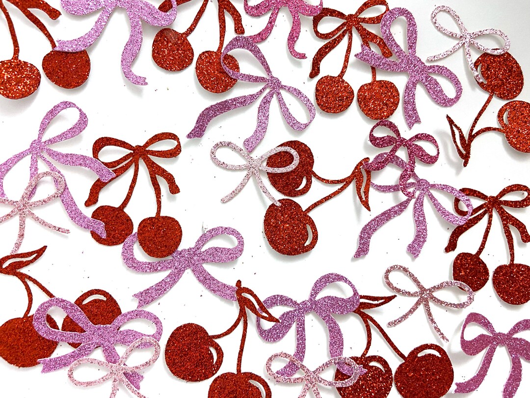 Coquette Cherry Bow Confetti, Cherry Bachelorette Decorations, Cherry ...