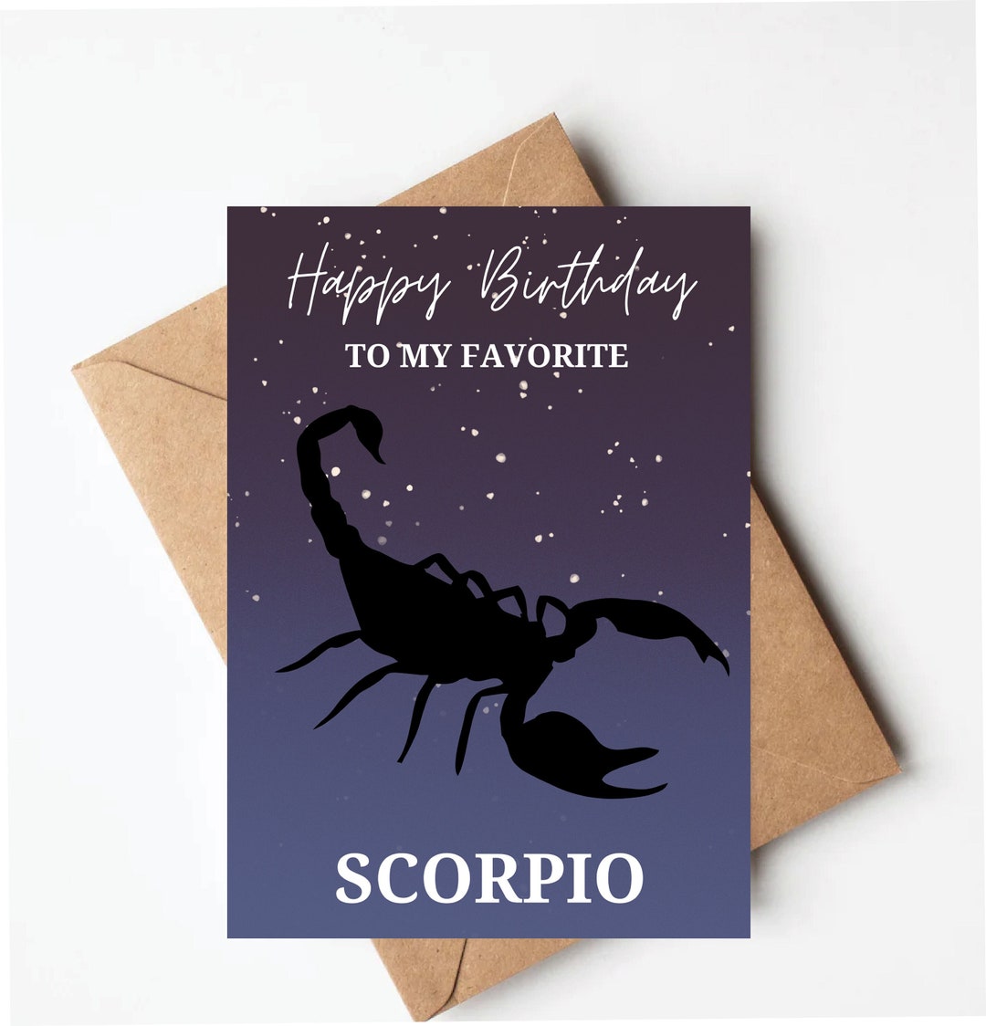 Scorpio Birthday Card, Galaxy Zodiac Sign Birthday Card, Happy Birthday ...