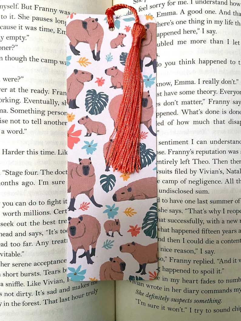 Capybara Bookmark Cute Bookmark With Tassel Bookmarks for - Etsy