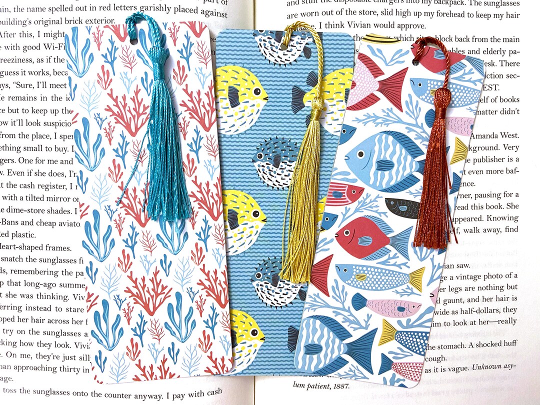 Fish Bookmark Set, Summer Beach Bookmarks With Tassels, Cute Kids ...