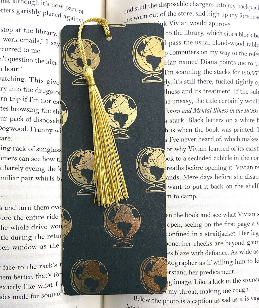 Gold Foil Globe Bookmark, Map Adventure Bookmark, Pretty Bookmark for ...