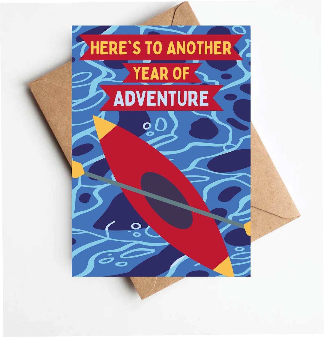 Kayak Birthday Card, Birthday Card for Him, Guy Birthday Card ...