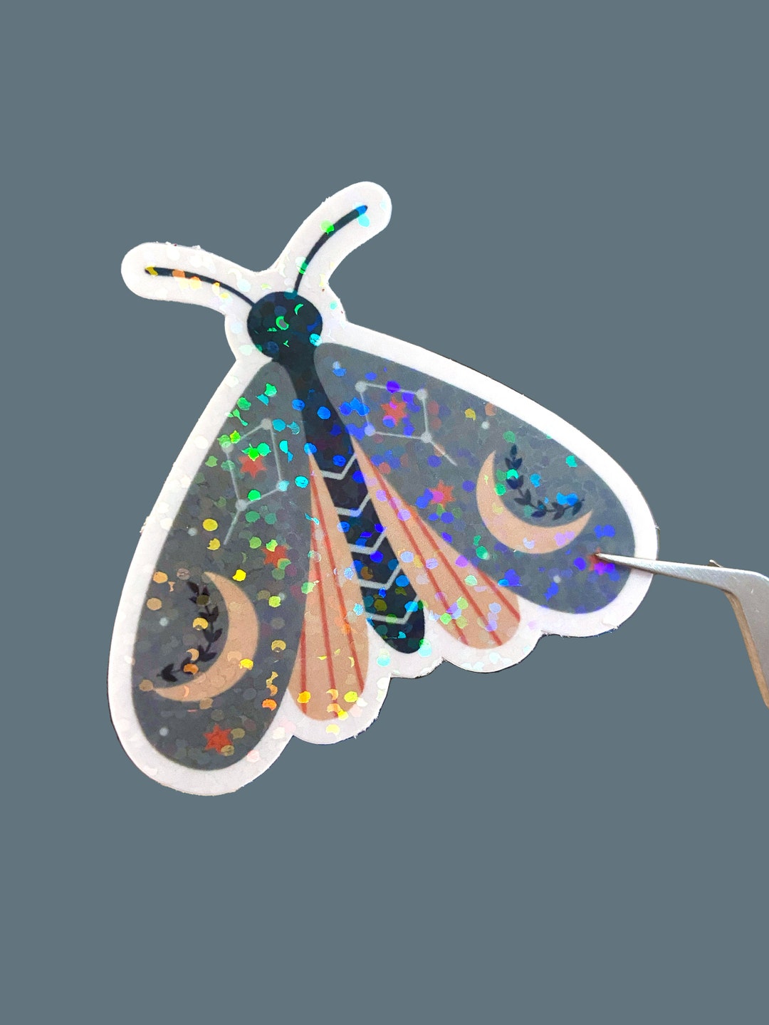 Holographic Lunar Moth Sticker, Cute Moth Sticker, Cottagecore Stickers ...
