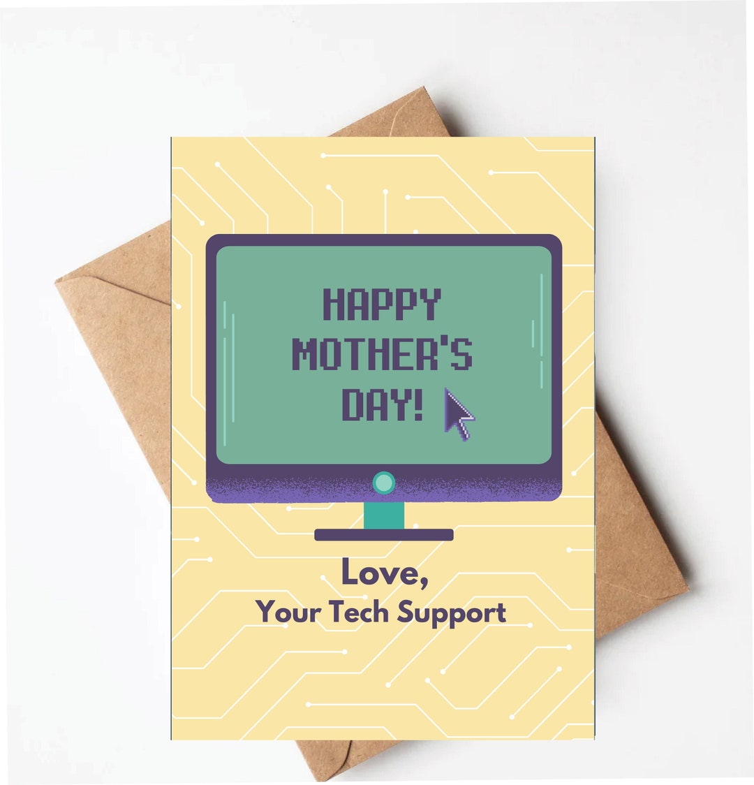 Funny Mother's Day Card, Funny Technology Card for Mom, Unique Mothers ...