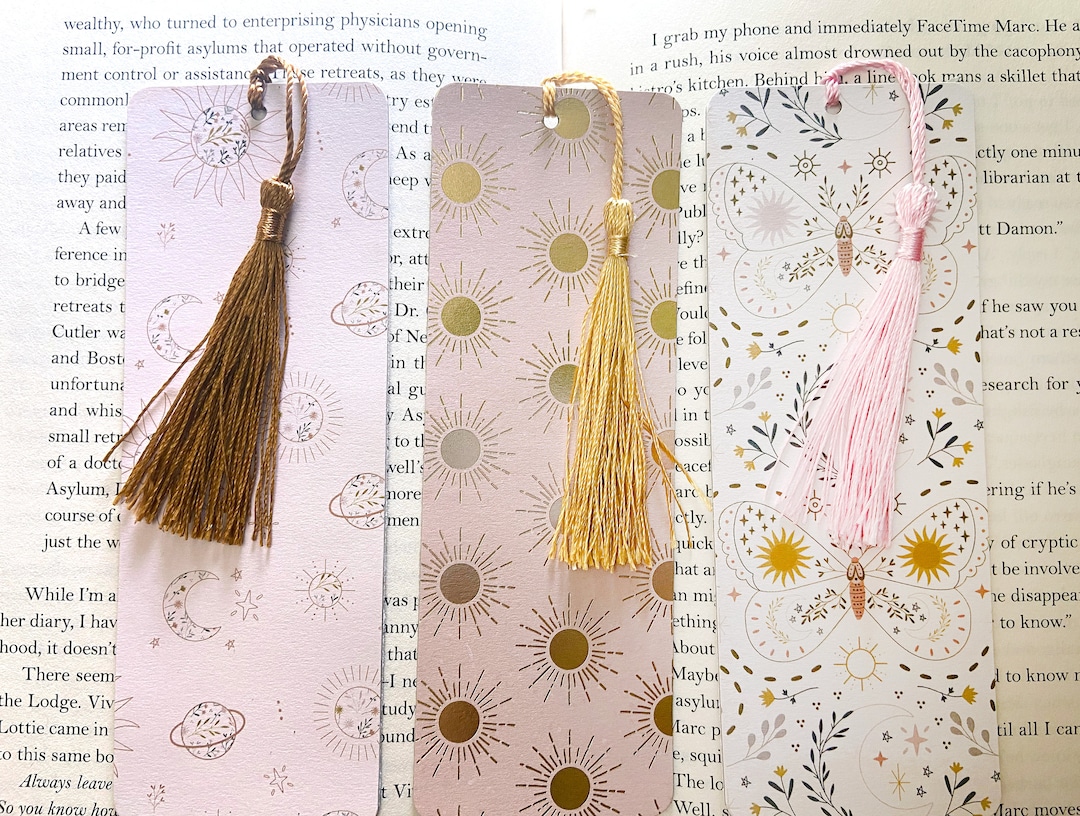 Pretty Bookmarks for Her, Bookmarks for Women With Tassels, Floral ...