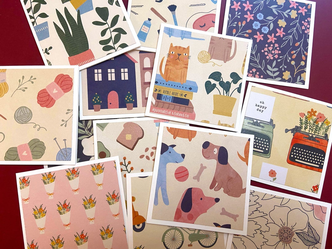 Mini Notecards, Mini 3 Inch Notecards, Cozy Home Themed Notecards ...