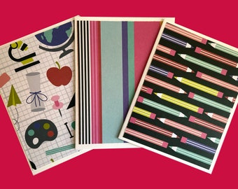 School Themed Note Cards - Etsy