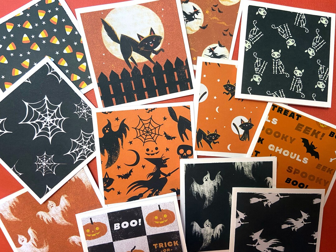 Mini Halloween Notecards, Mini 3 Inch Notecards in Bulk, Small Holiday ...