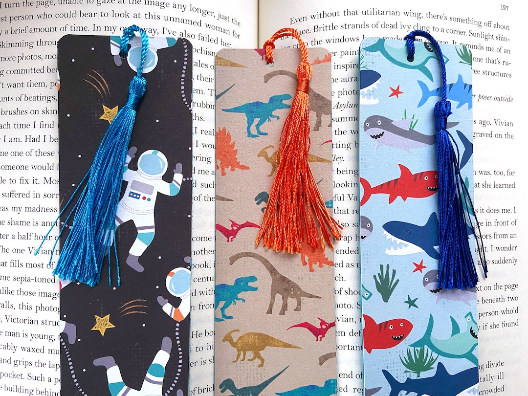 Boys Bookmarks for Kids, Kids Bookmarks, Astronaut Bookmarks, Shark ...