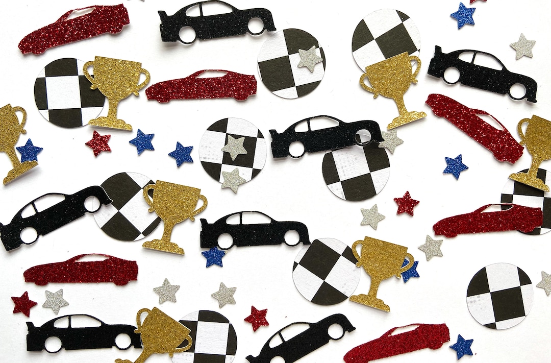 200 Pieces of Race Car Confetti, Car Birthday Party Decorations, Car ...