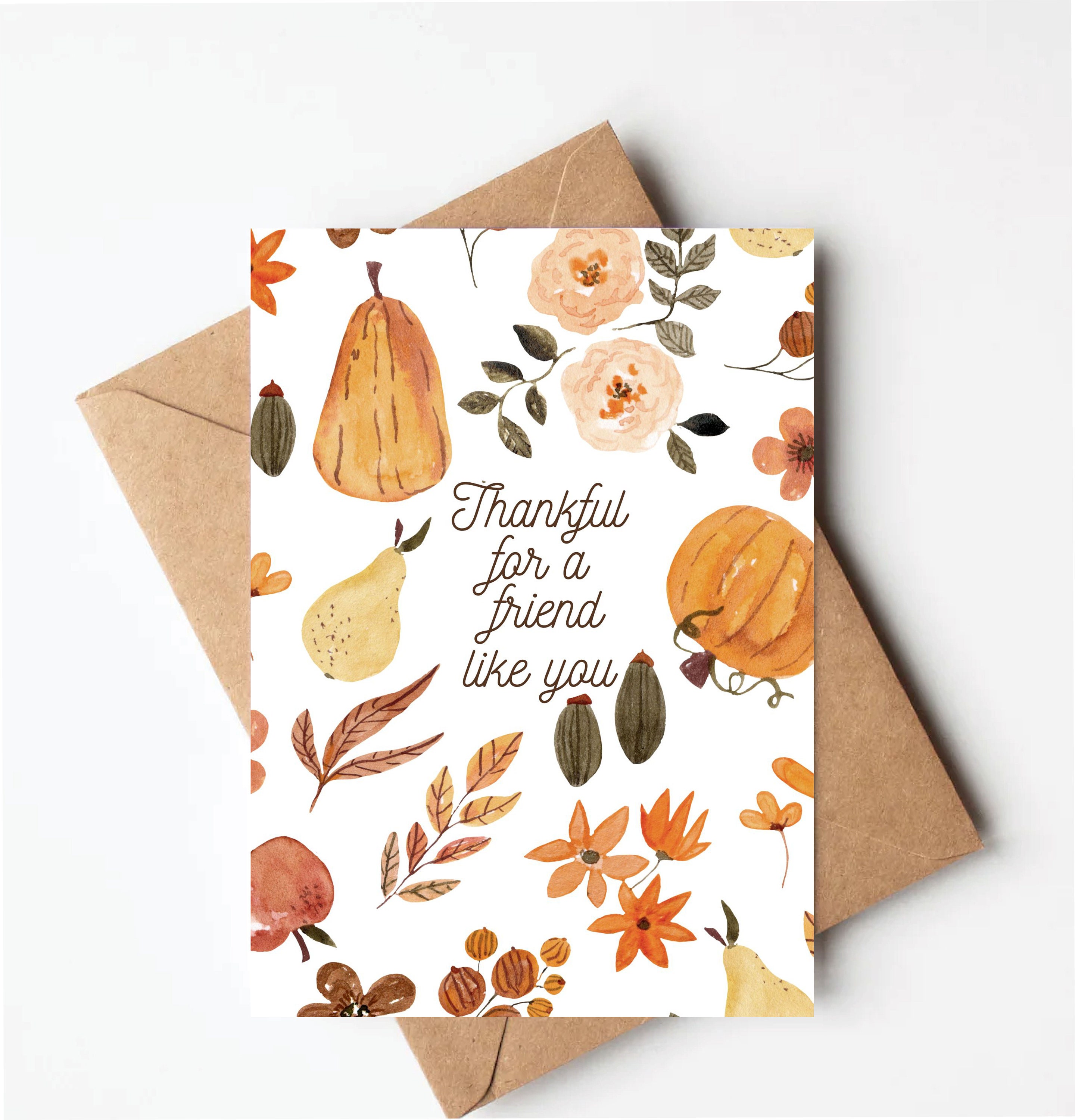 Thankful for You Card, Thanksgiving Card for Friend, Thankful for a ...