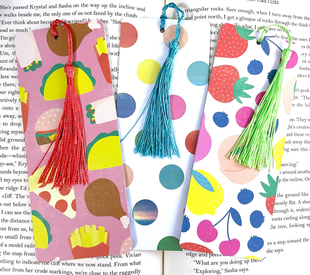Colorful Food Bookmark Set, Cute Bookmarks for Kids, Pretty Bookmark ...