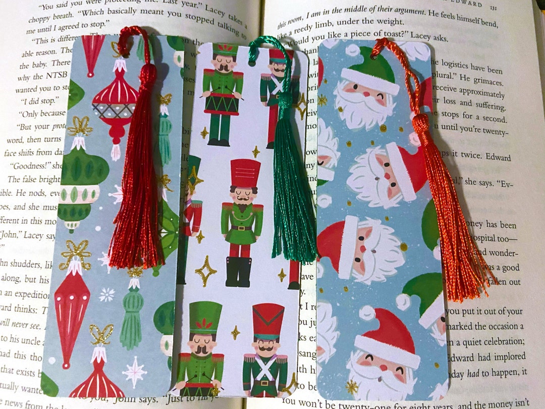 Cute Christmas Bookmarks, Christmas Holiday Bookmark Set, Stocking ...