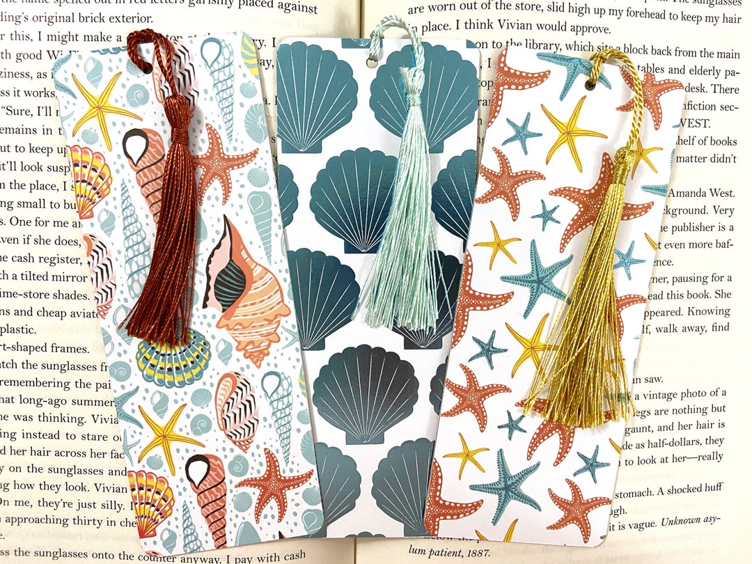 Beach Seashell Bookmarks, Summer Bookmark Set, Starfish Bookmark Cute ...