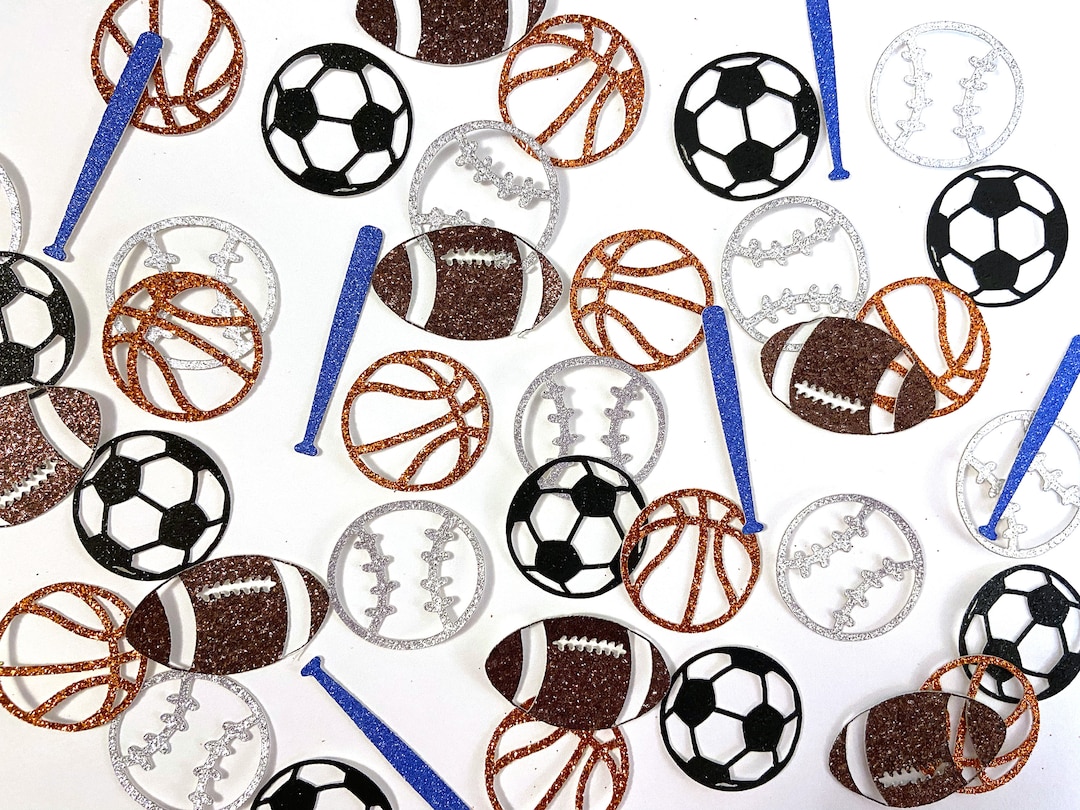 200 Pieces of Sports Confetti, Sport Birthday Decorations, Football ...