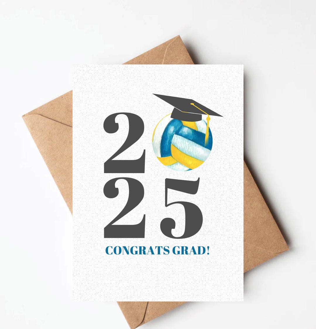 Volleyball Graduation Card, Sports Graduation Card for High School or ...