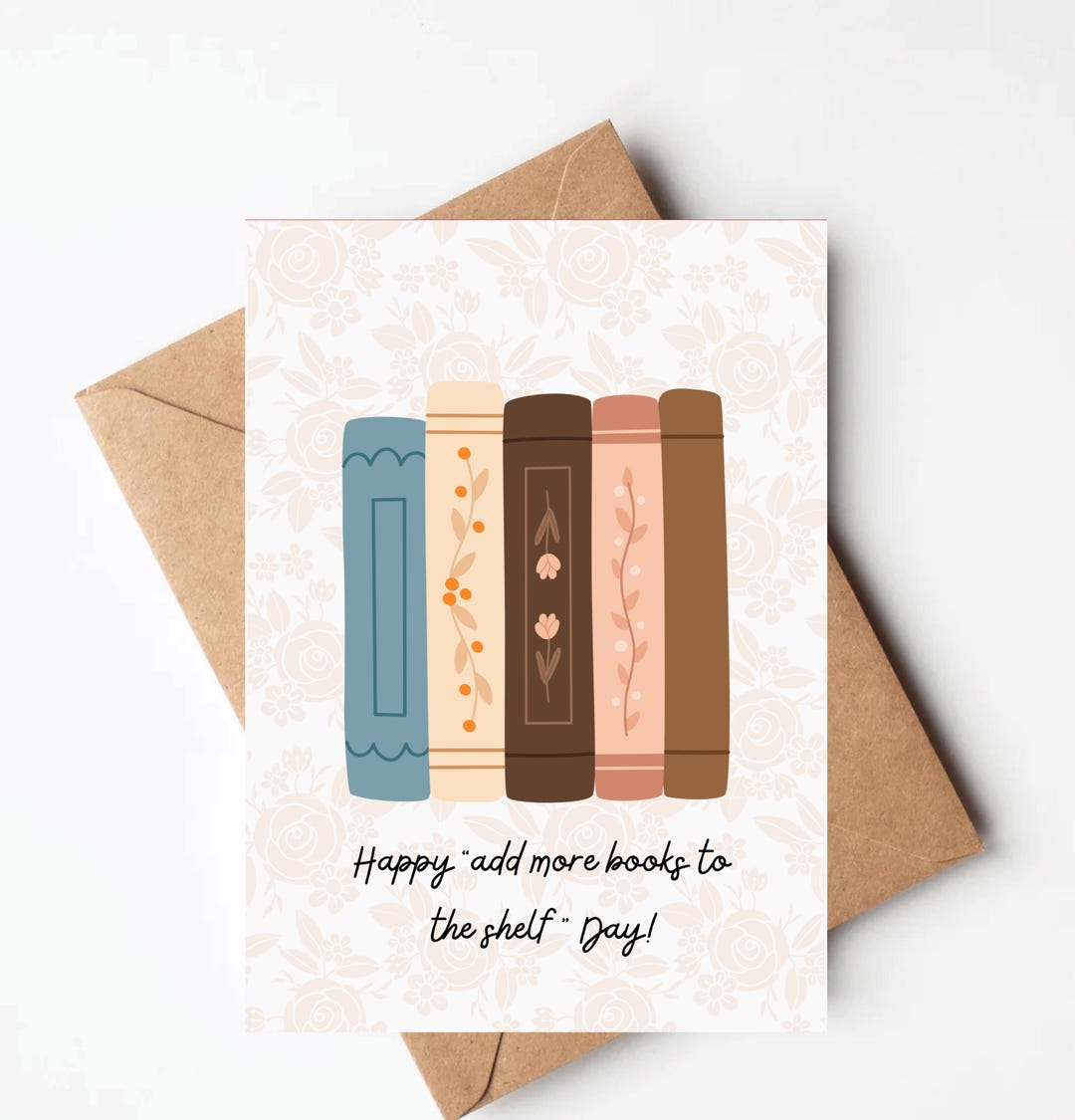 Pretty Book Lover Birthday Card, Book Worm Birthday Card for Friend ...