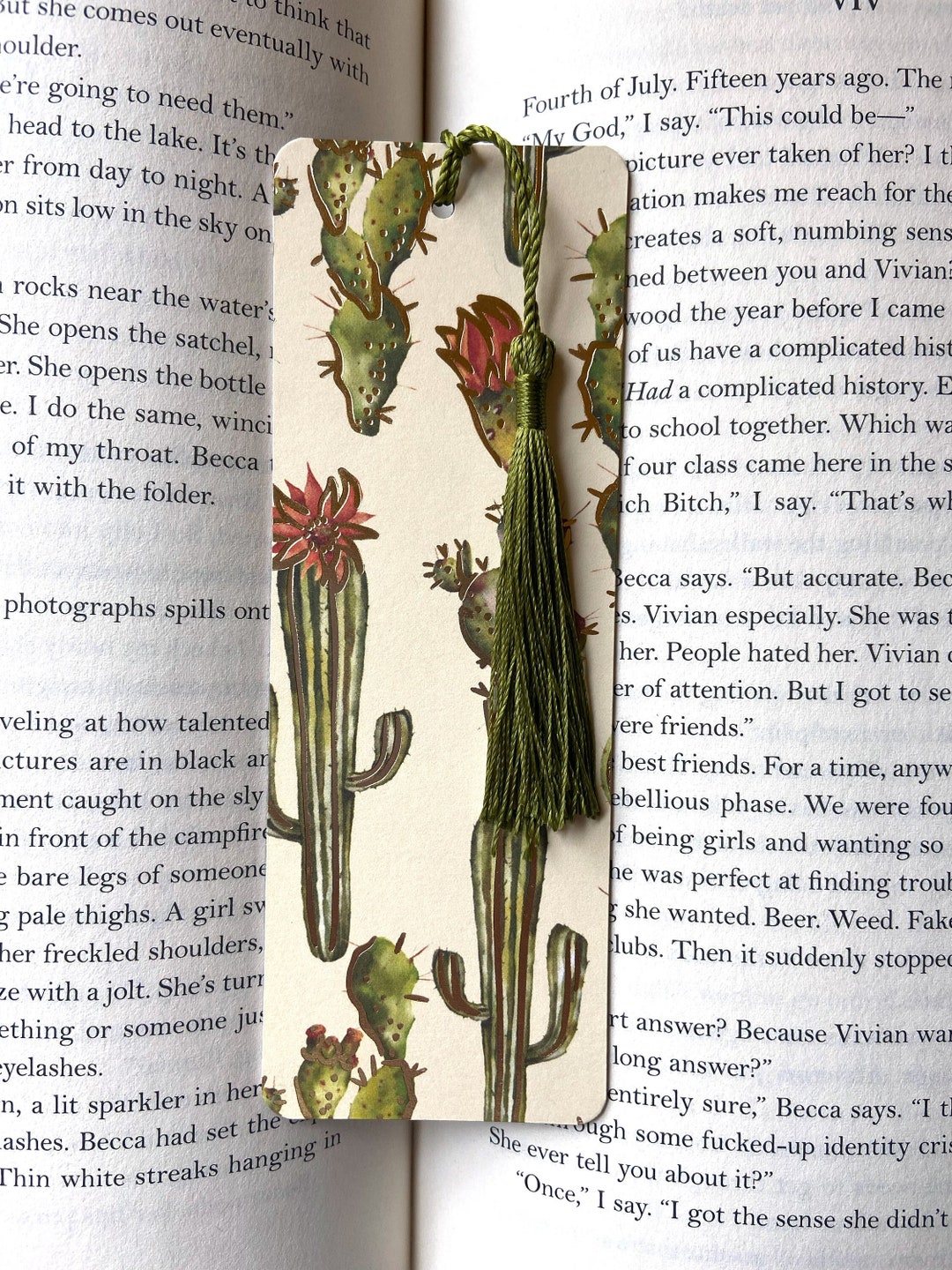 Cactus Bookmark, Plant Bookmark, Pretty Bookmarks for Women, Bookmark ...