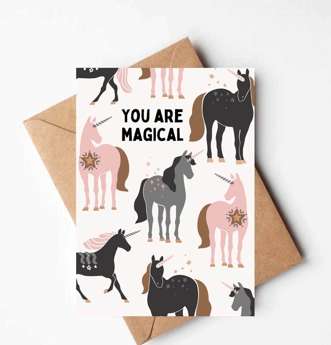 Modern Unicorn Valentine's Day Card, You Are so Magical, Unicorn ...