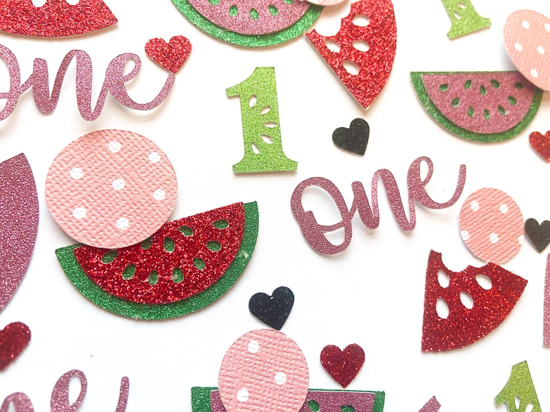200 Pieces of Watermelon Confetti, One in a Melon Birthday Party ...
