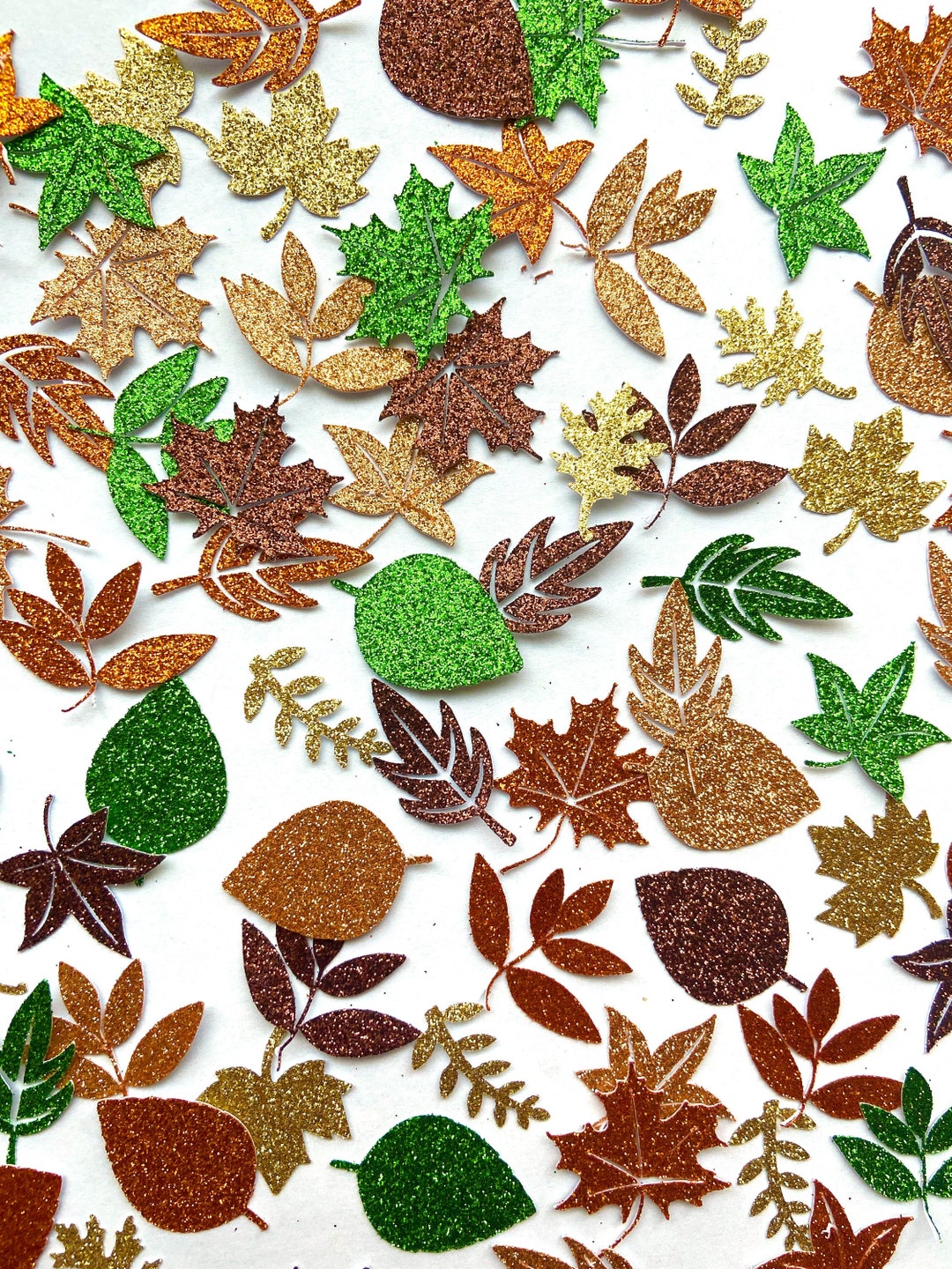 200 Pieces of Fall Leaf Confetti, Glitter Leaf Confetti, Thanksgiving ...