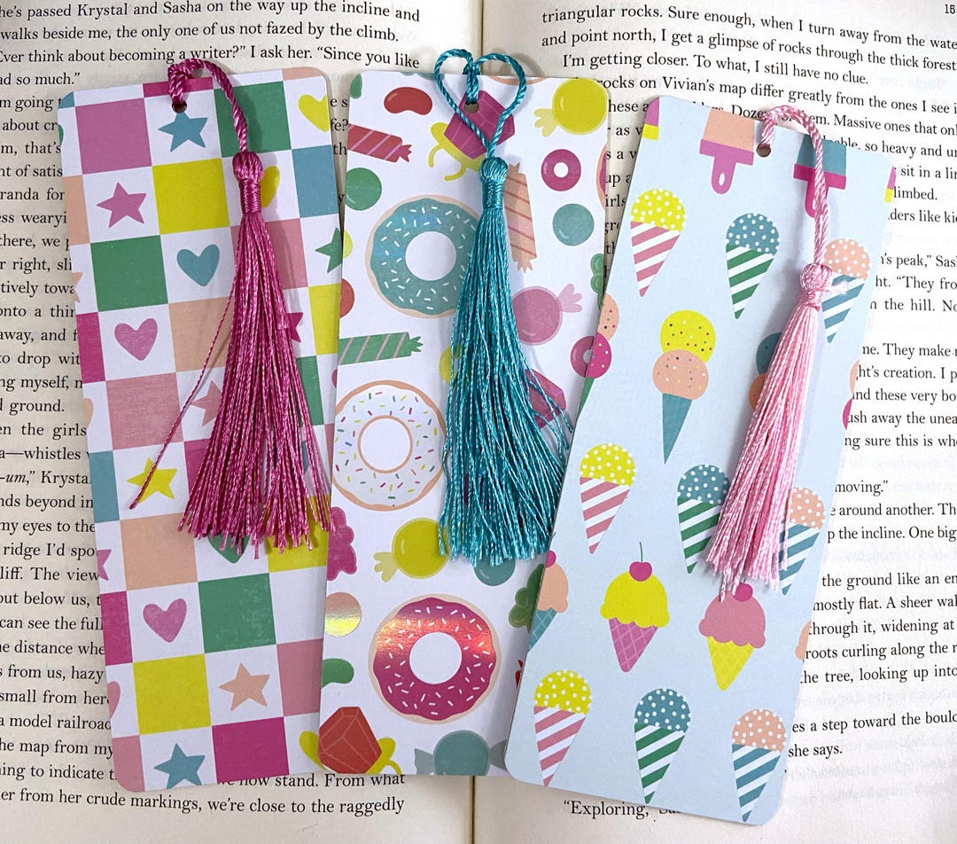 Cute Candy Bookmark Set, Donut Ice Cream Bookmarks, Girly Kids ...