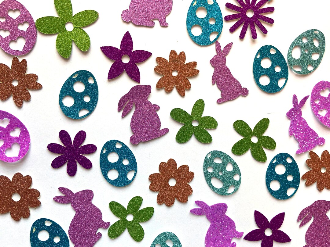 200 Pieces of Easter Confetti, Easter Bunny Confetti, Spring Glitter ...