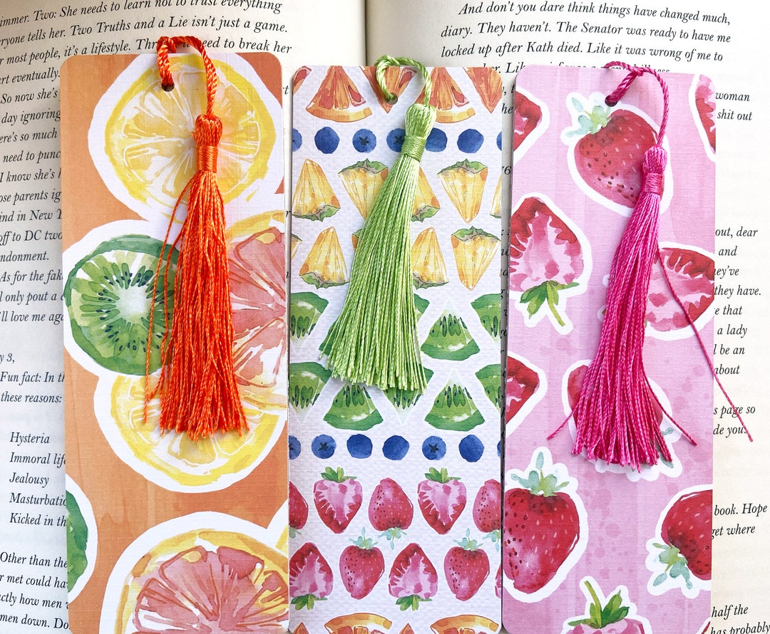 Fruit Bookmarks, Colorful Bookmark Set, Bookmark With Tassel ...