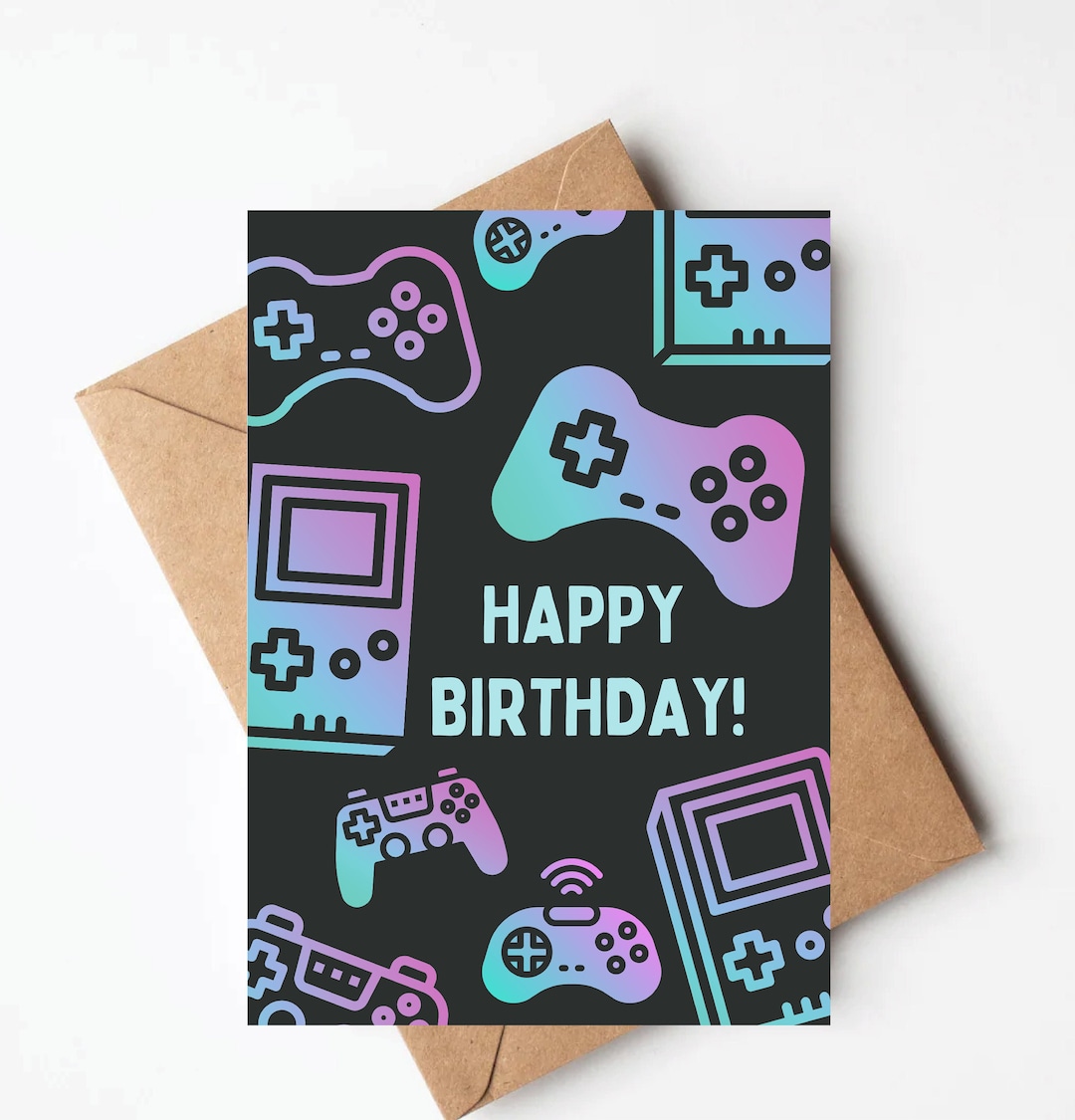 Video Game Birthday Card, Gamer Card, Boys Birthday Card, Kids Birthday ...