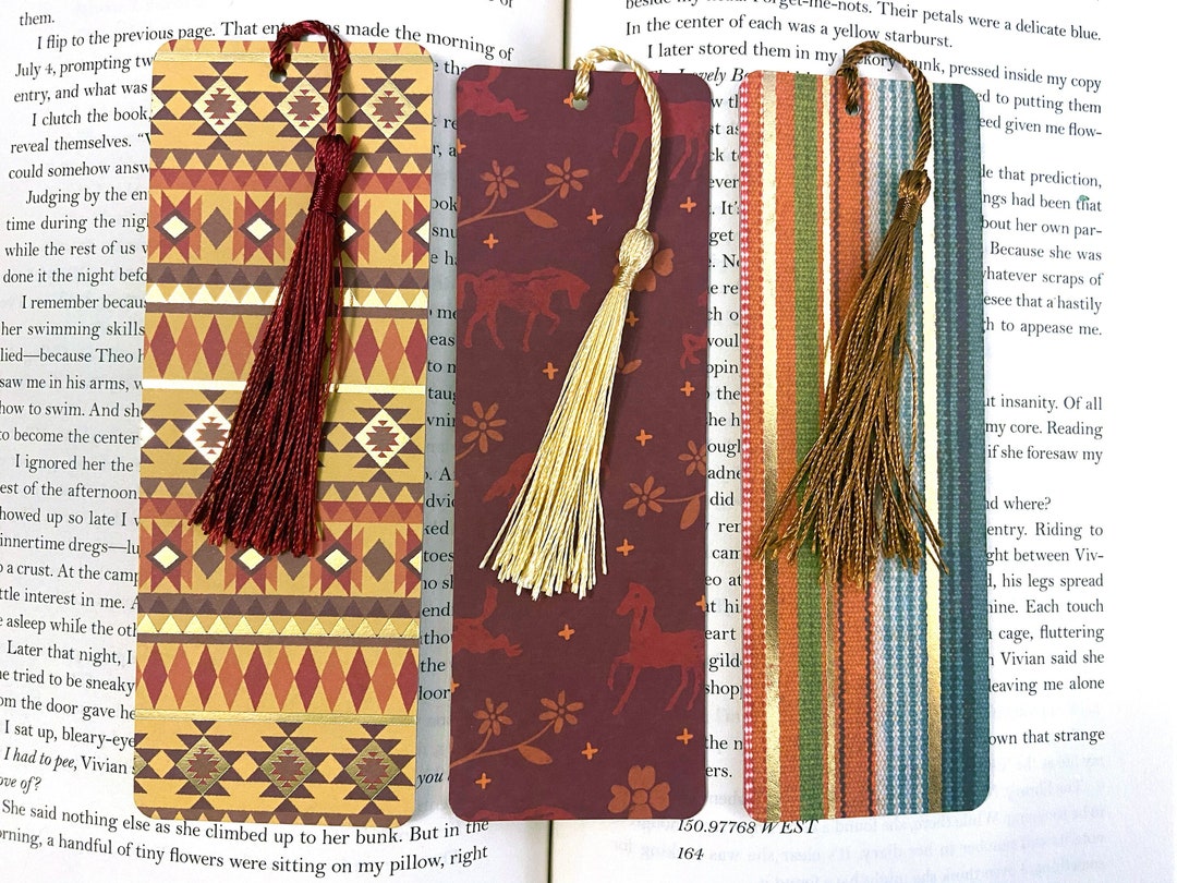 Western Bookmark, Horse Bookmark, Aztec Print Bookmarks, Bookmark With ...