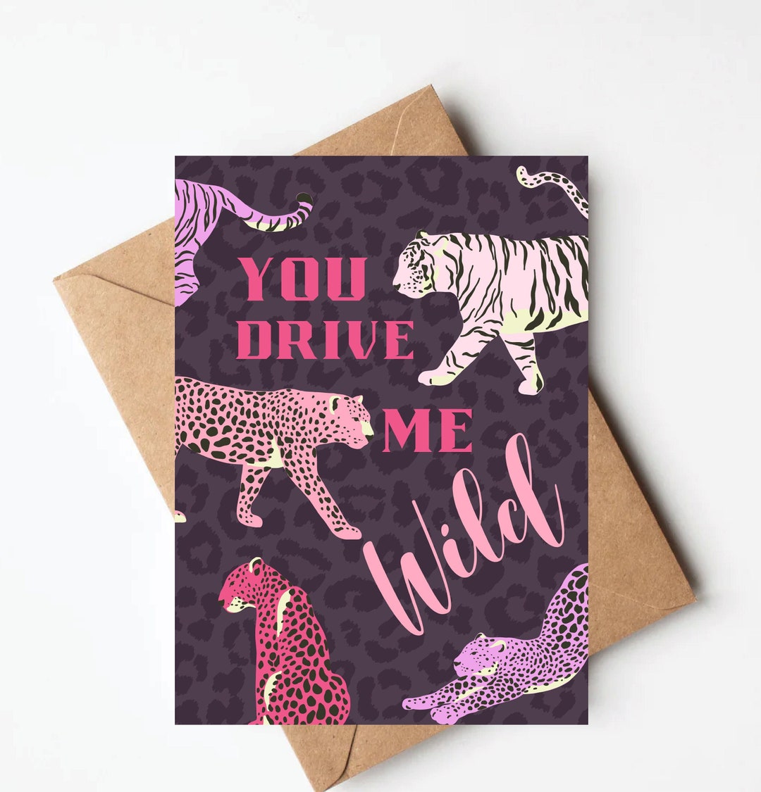 Leopard Valentine's Day Card, Cheetah Print Valentines, Cat Valentines ...